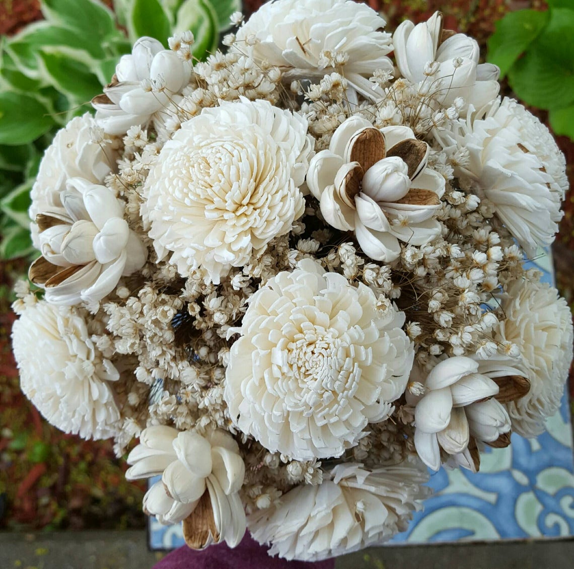 Dried Flower Bouquet, Wooden Flower, Sola Flowers, Rustic Bouquet ...