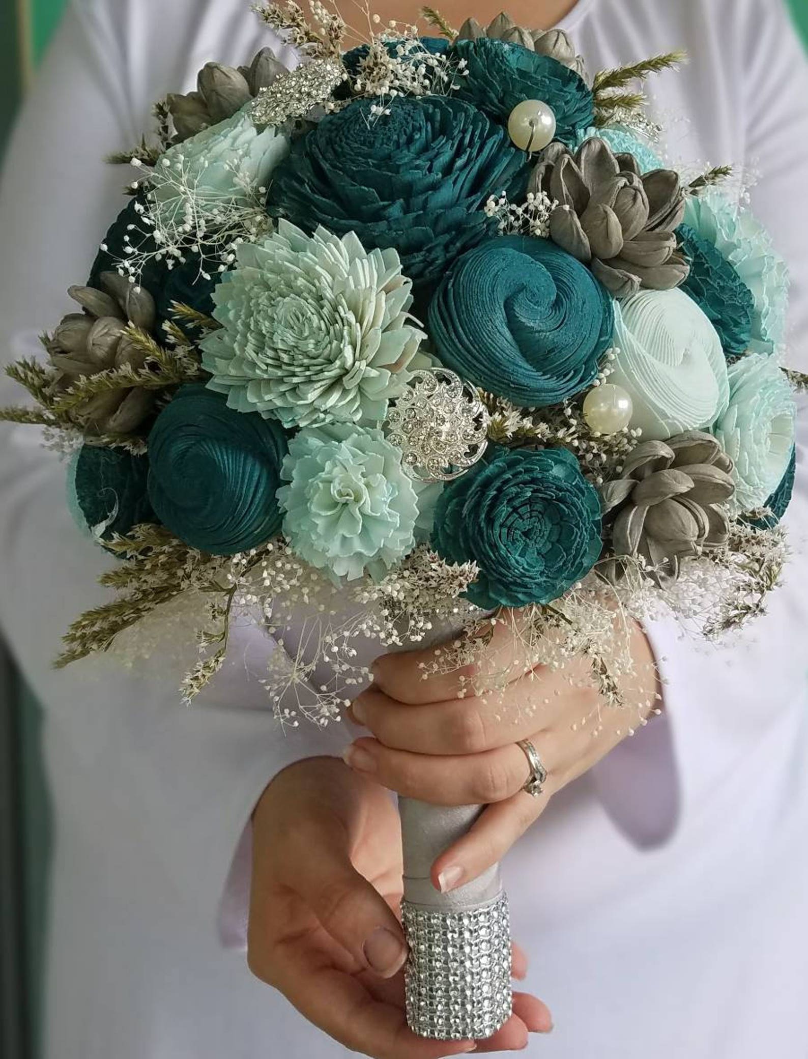 Wooden Bouquet Wedding Bouquet Sola Flower Bouquet Wooden - Etsy