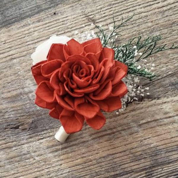Rust Boutonniere - Etsy