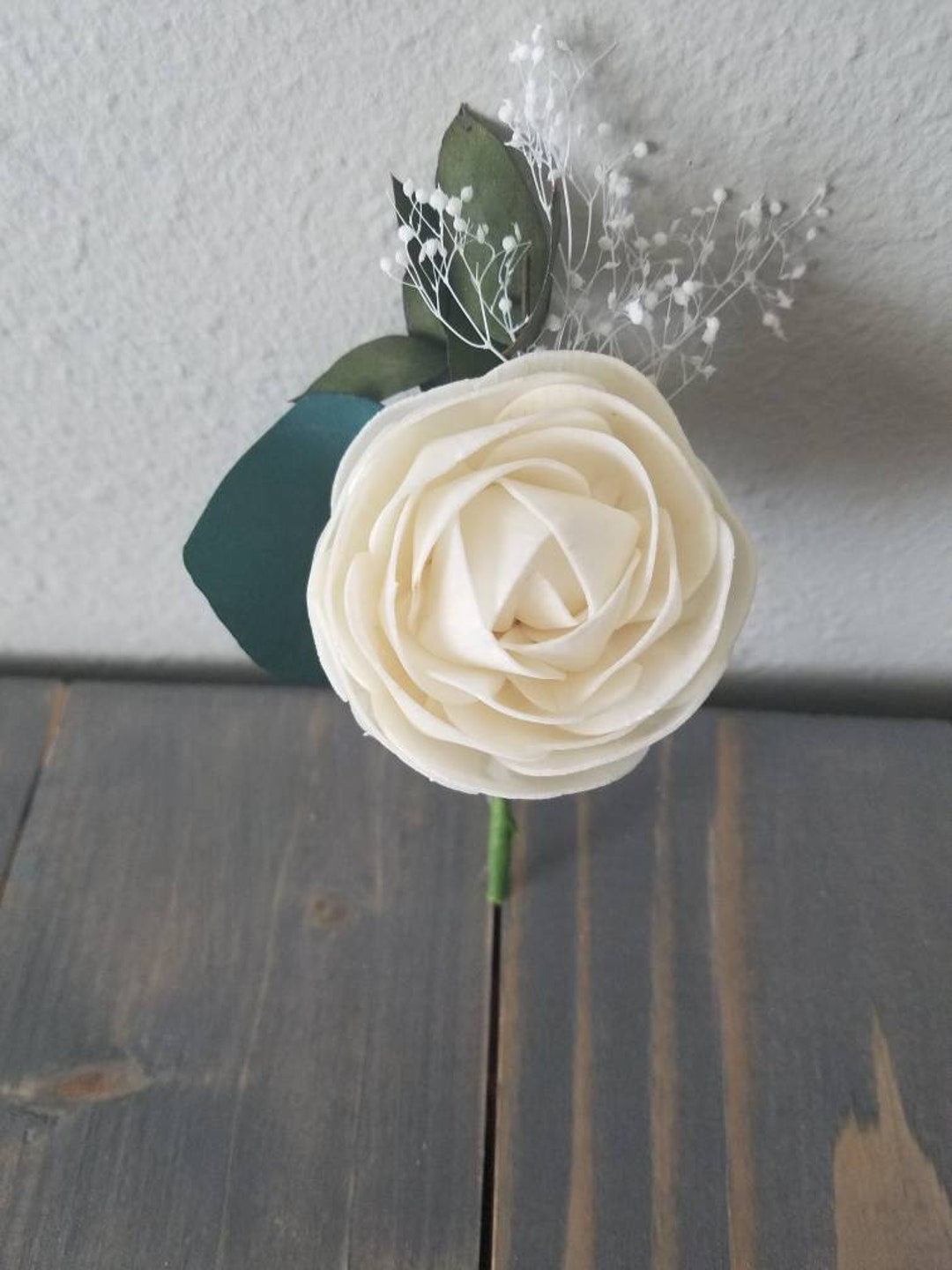 Single White Ranunculus Boutonniere