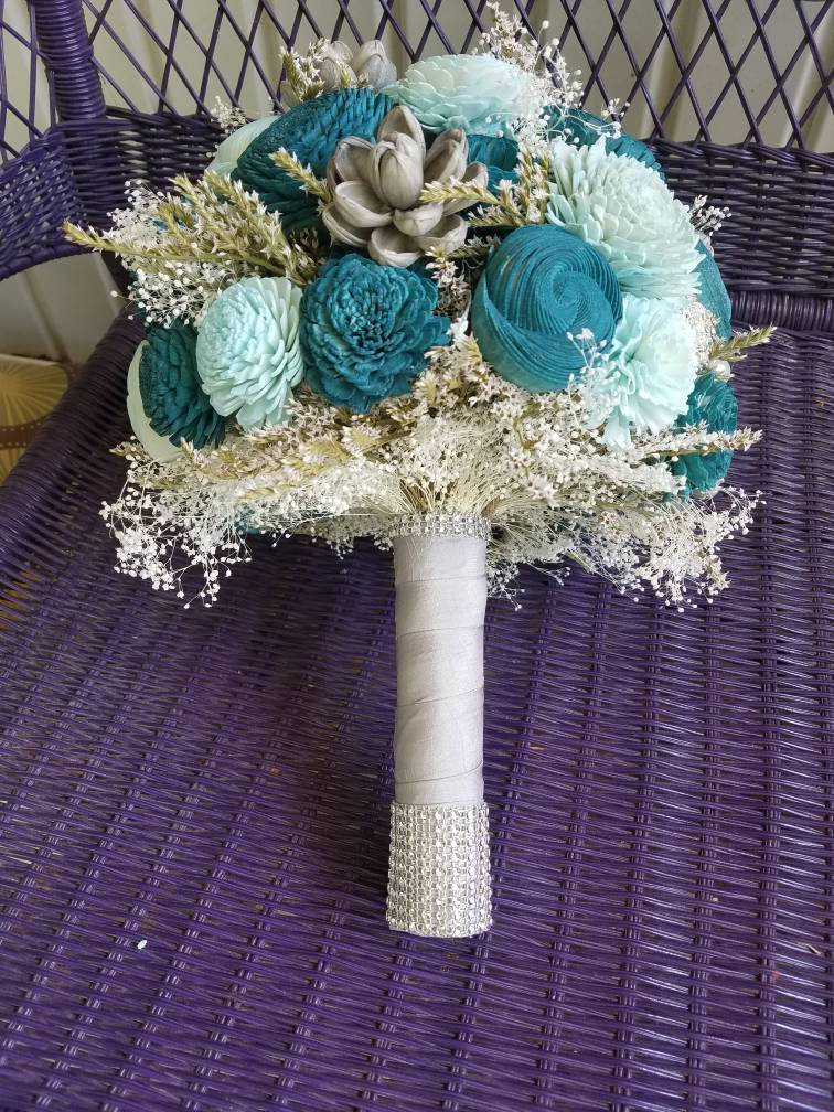 Wooden Bouquet Wedding Bouquet Sola Flower Bouquet Wooden | Etsy