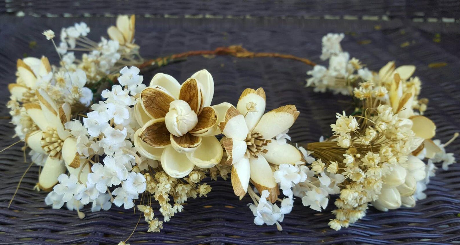 Flower Crown Wooden Flower Crown Bohemian Flower Hair - Etsy