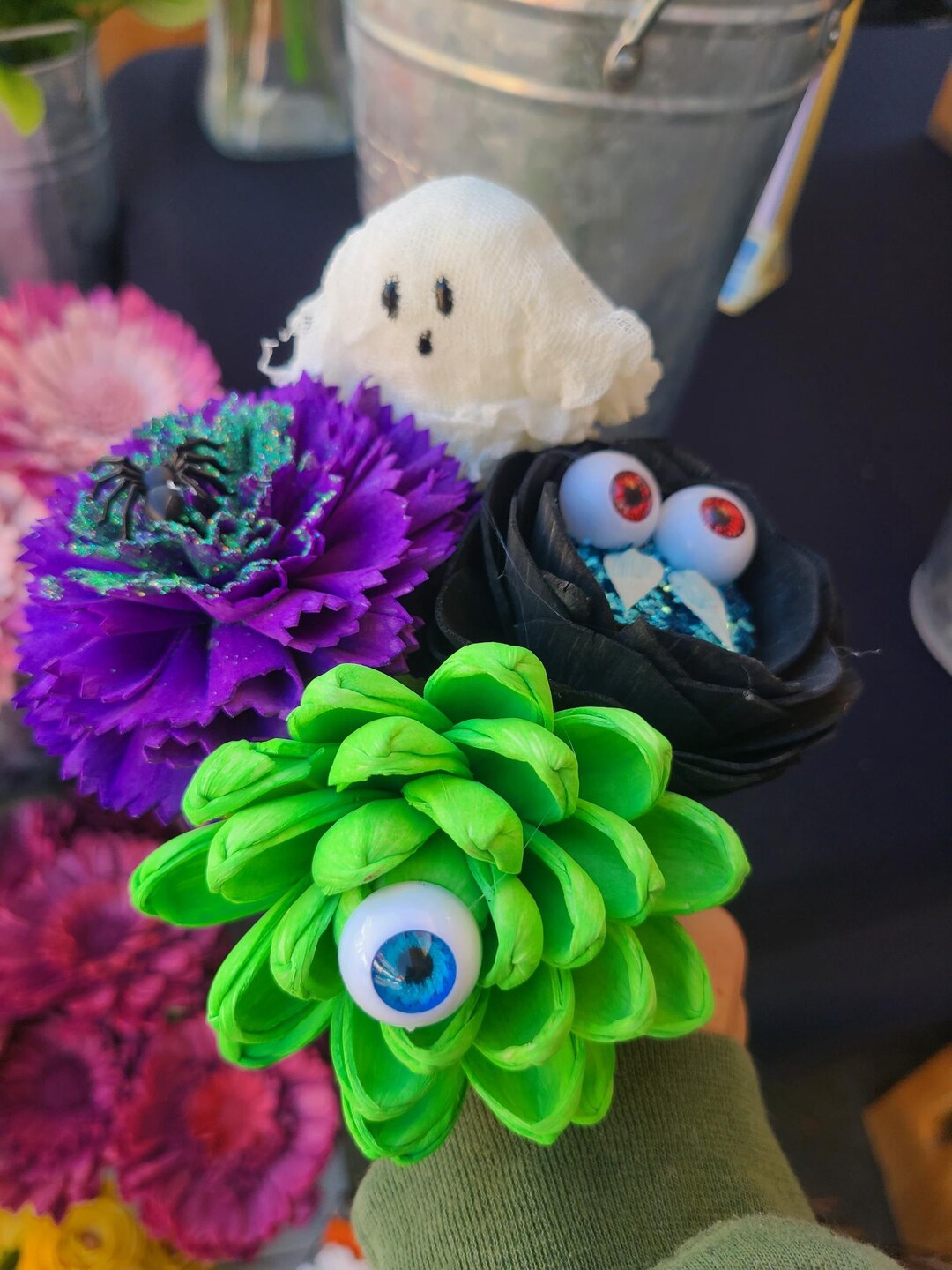 Spooky Halloween Monster Boo-quet, Wood Flower Bouquet - Etsy