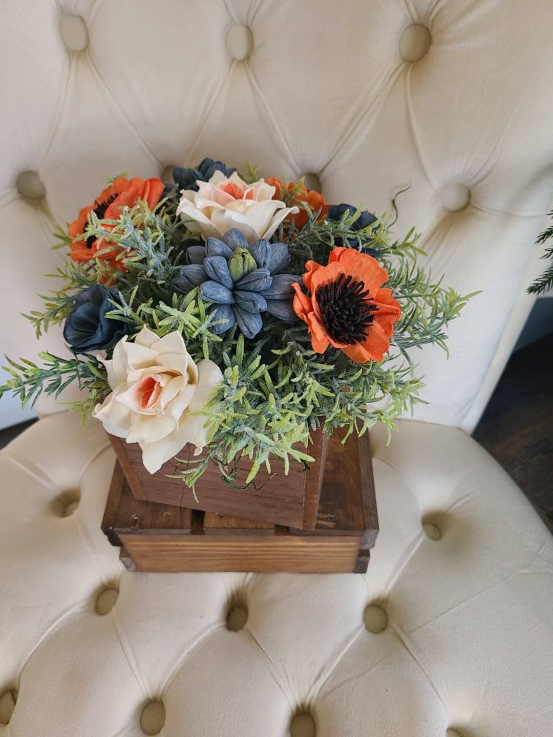 Poppy Sola Flower Centerpiece, Spring Wooden Flowers, Mothers Day Gift ...
