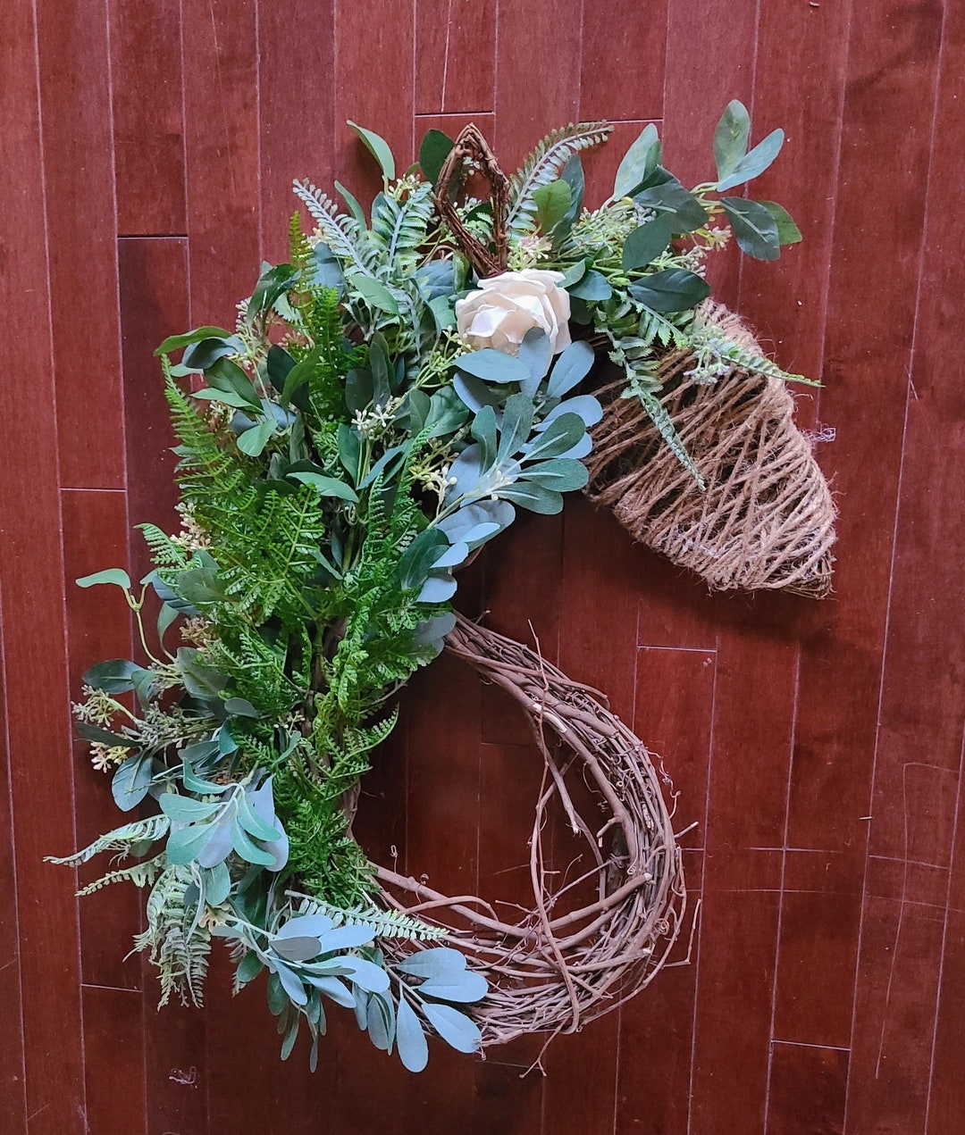 Horse Head Wreath, Grapevine Horse Wreath, Sola Wood Flower Wreath ...