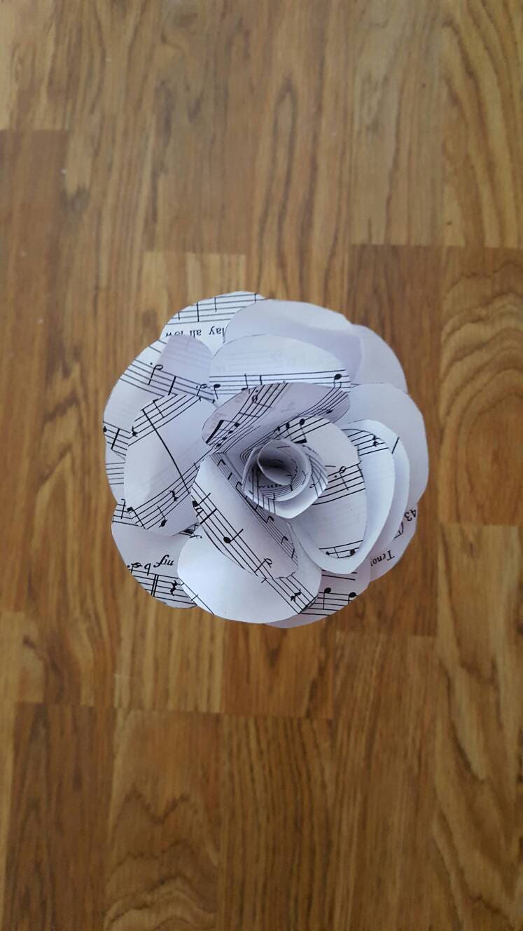Paper Roses Sheet Music Roses Paper Flowers Handmade | Etsy