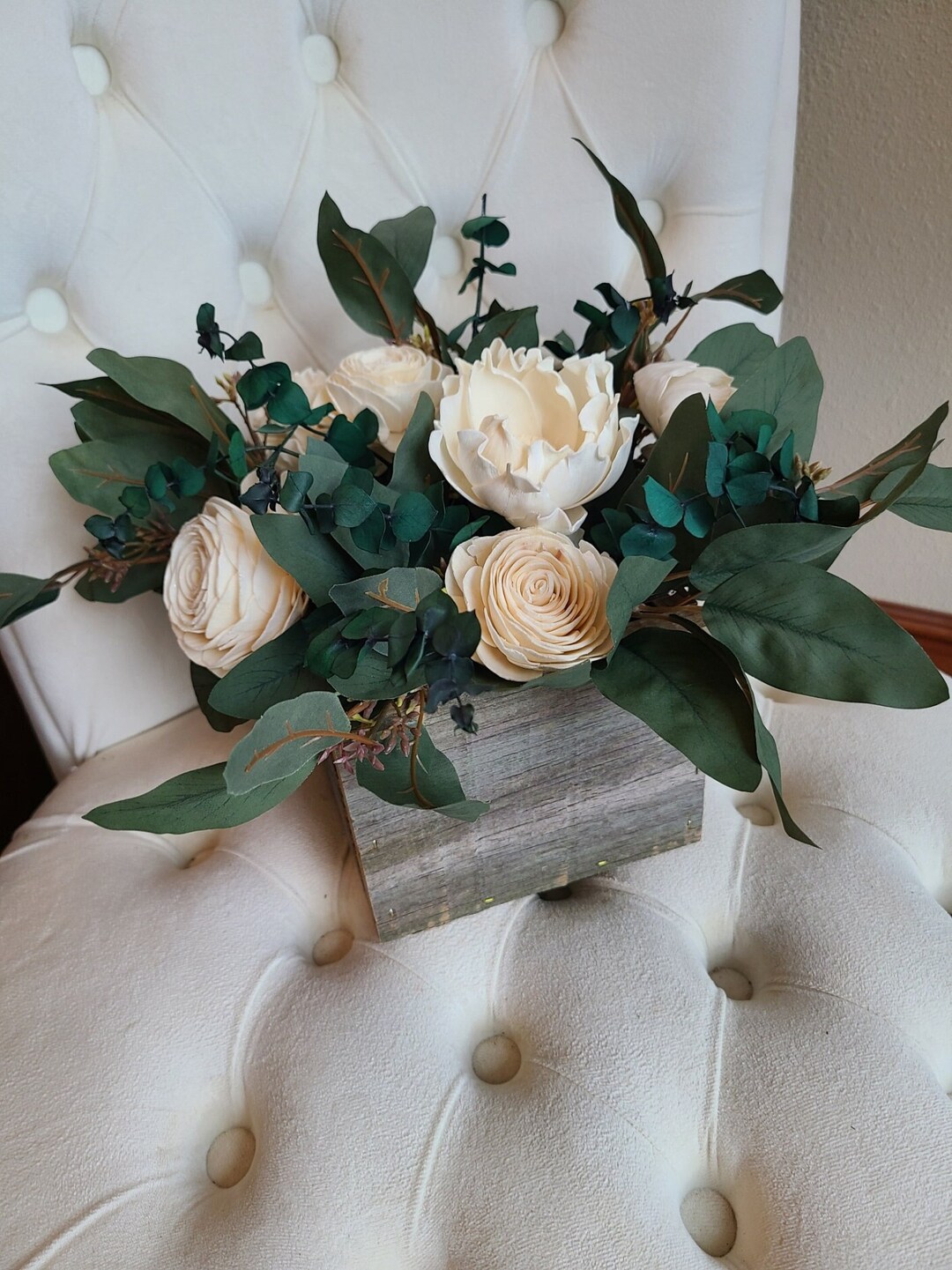 Custom Color Wooden Centerpiece, Wood Flowers Wedding Flowers, Custom ...