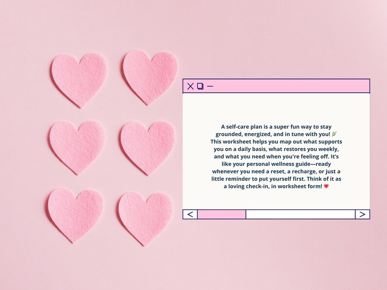 Self-care Plan Worksheet | Daily Habits, Weekly Wellness & Reset ...