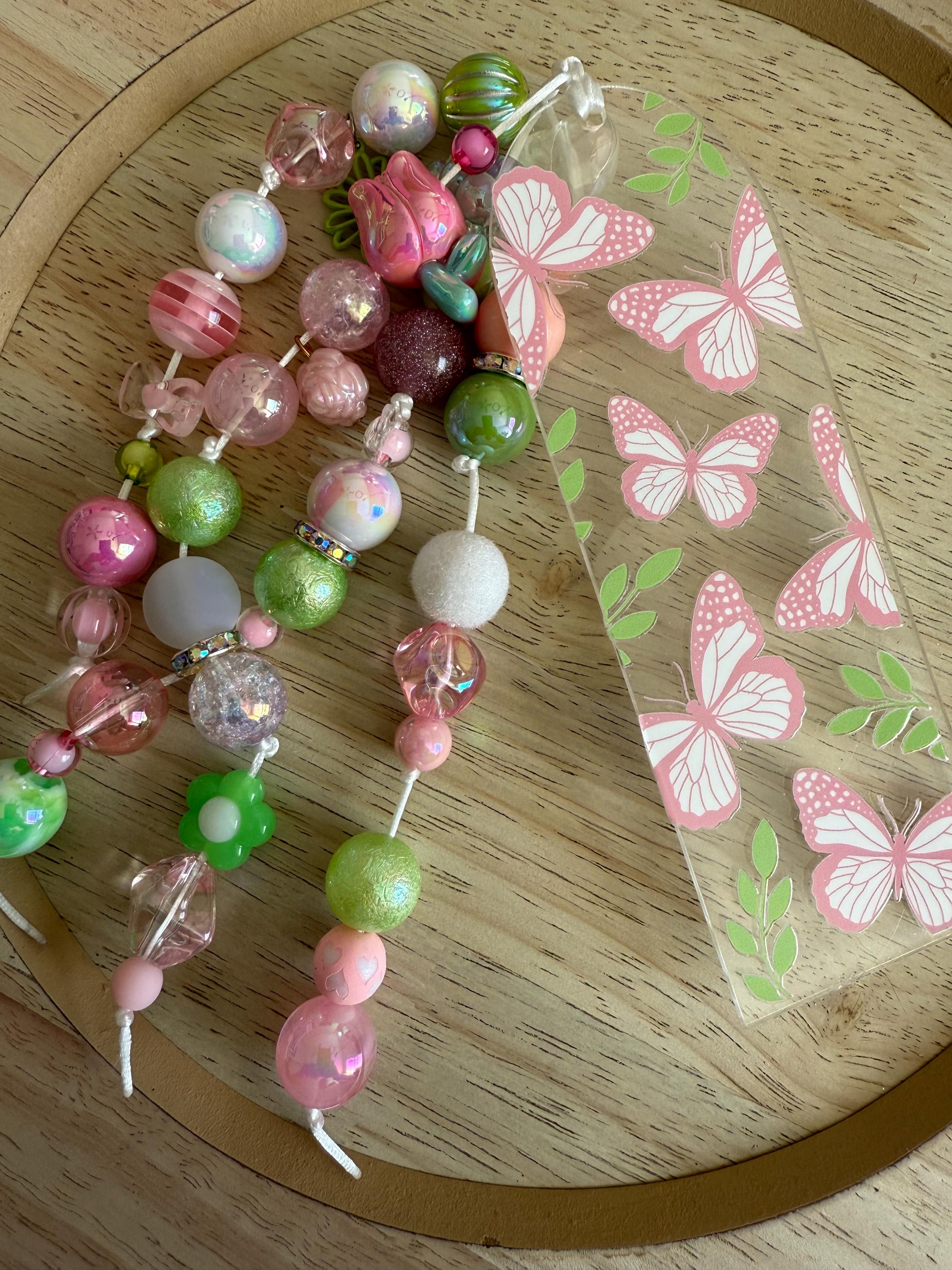Butterfly Garden Acrylic Beaded Bookmark - Etsy