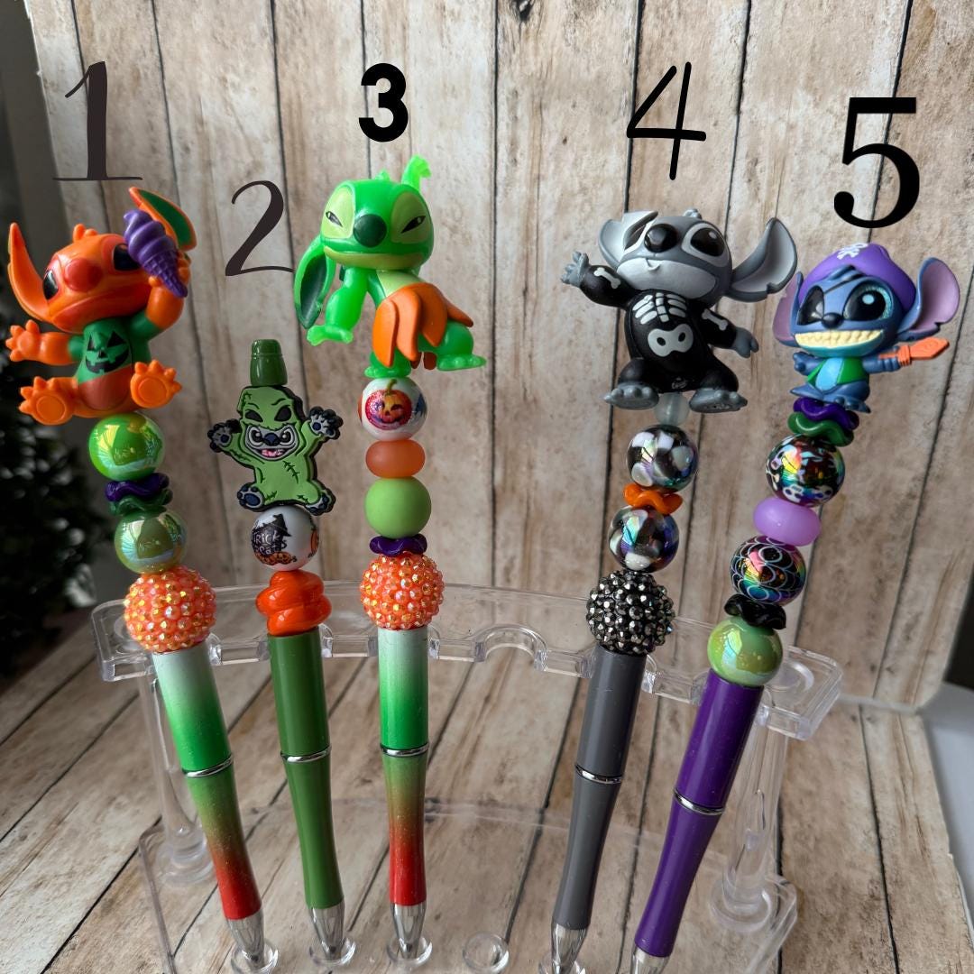 Blue Alien Halloween Beaded Pen With Black Ink - Etsy