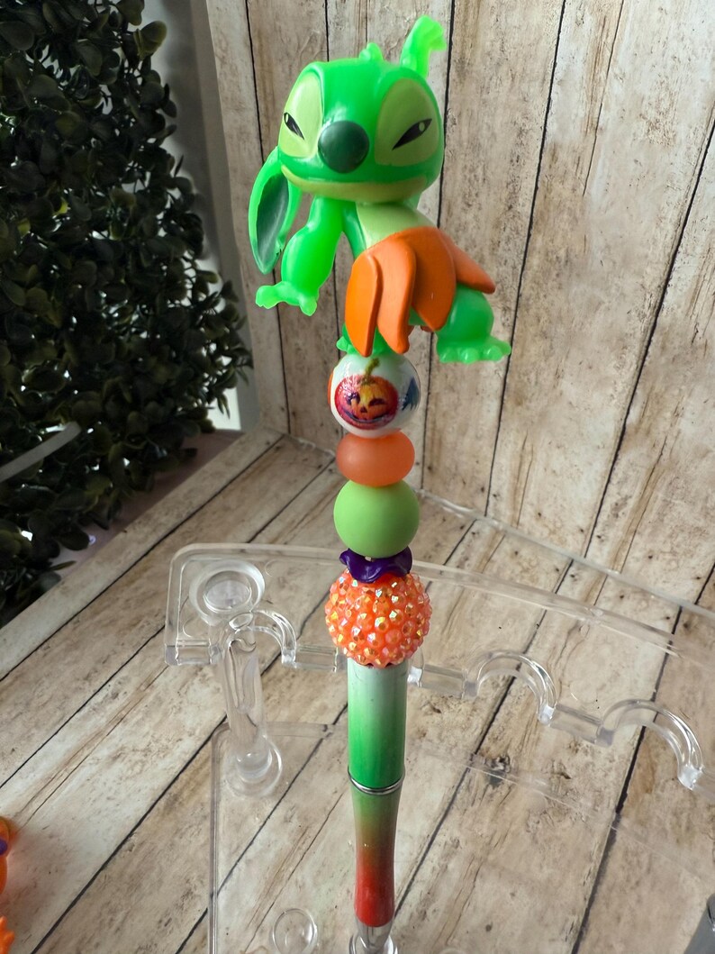 Blue Alien Halloween Beaded Pen With Black Ink - Etsy