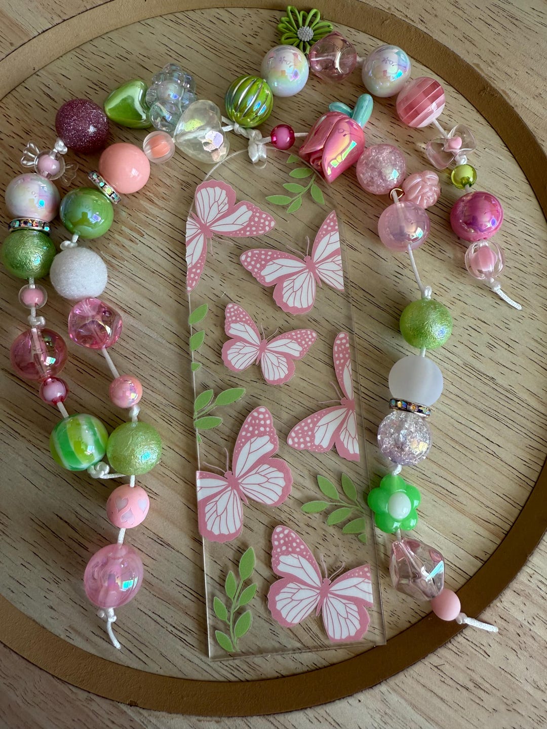 Butterfly Garden Acrylic Beaded Bookmark - Etsy