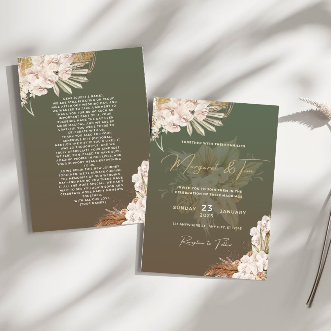 Rustic Wedding Invitation | Earth Tone Wedding Invitation Templates ...
