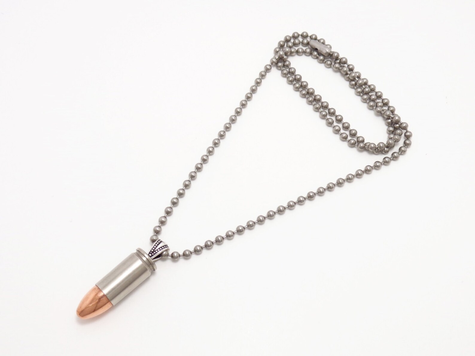 Bullet Necklace - 9mm Bullet Necklace / Pendant / Charm - Stainless ...