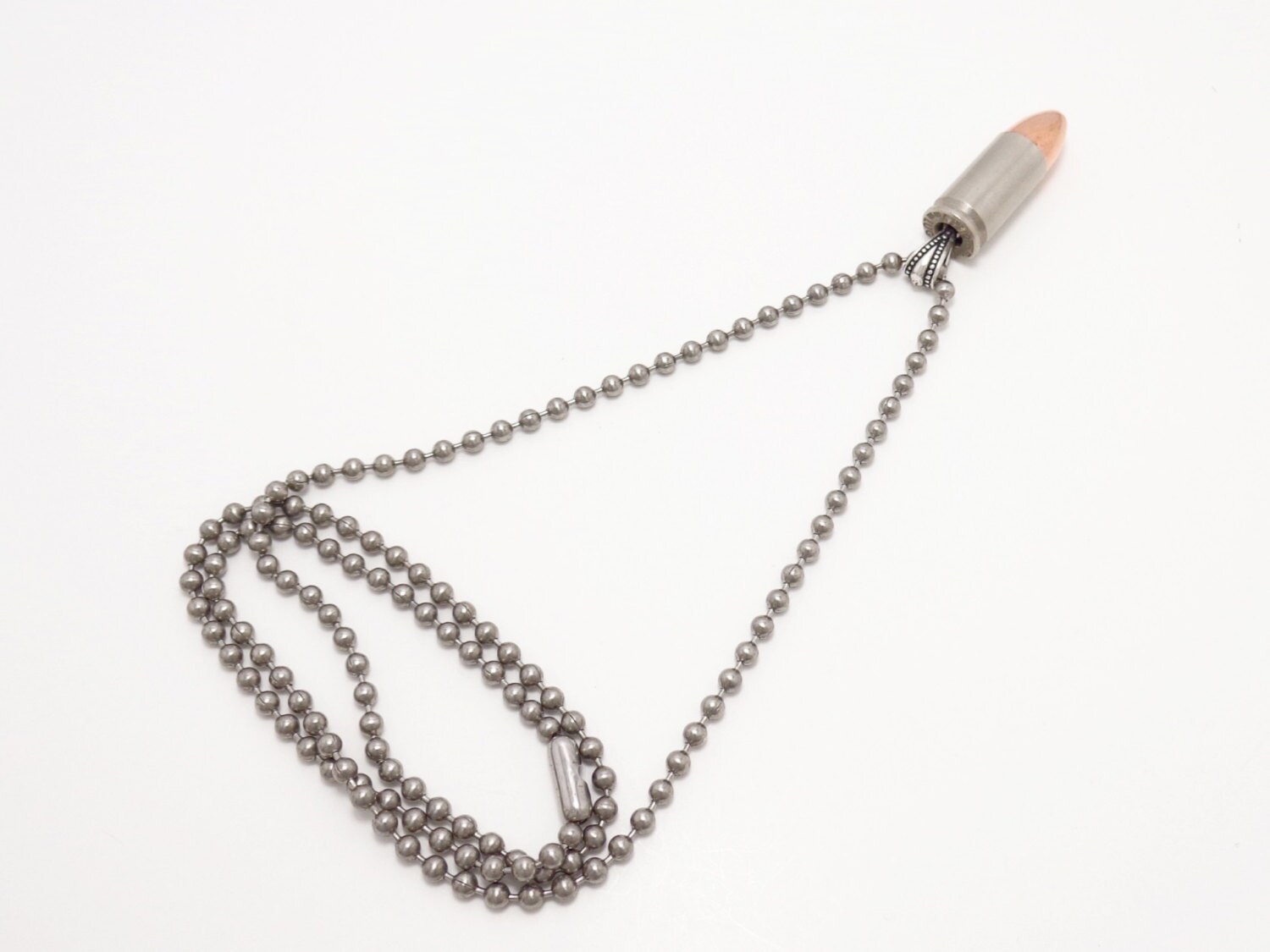 Bullet Necklace - 9mm Bullet Necklace / Pendant / Charm - Stainless ...