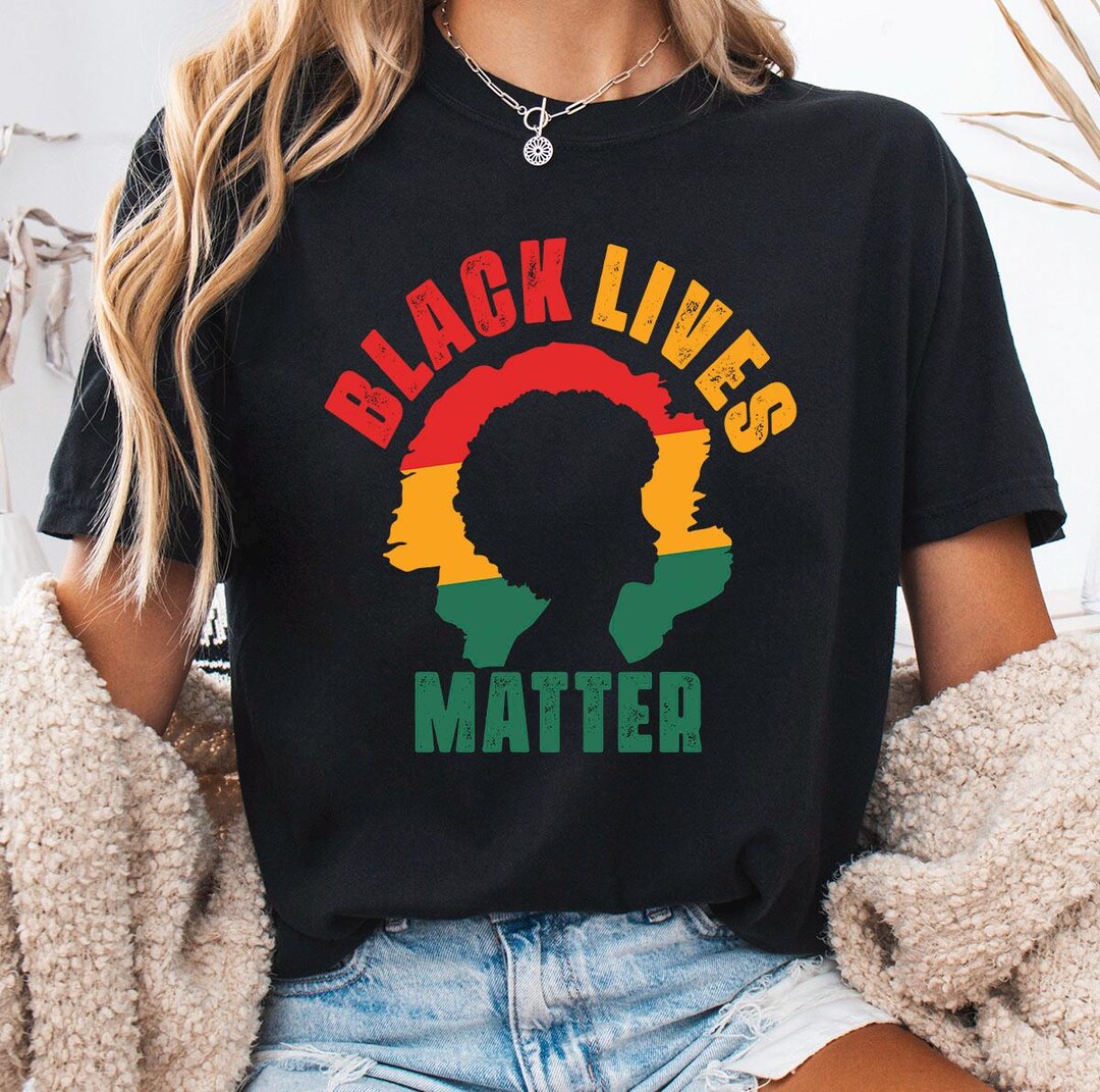 Black Lives Matter PNG, Afro Silhouette Pride Shirt, Red Yellow Green ...