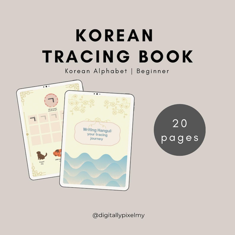Hangul Tracing Workbook for Beginners | Learn to Write Korean Alphabet ...