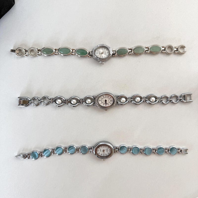 Beaded Silver Watches - Etsy