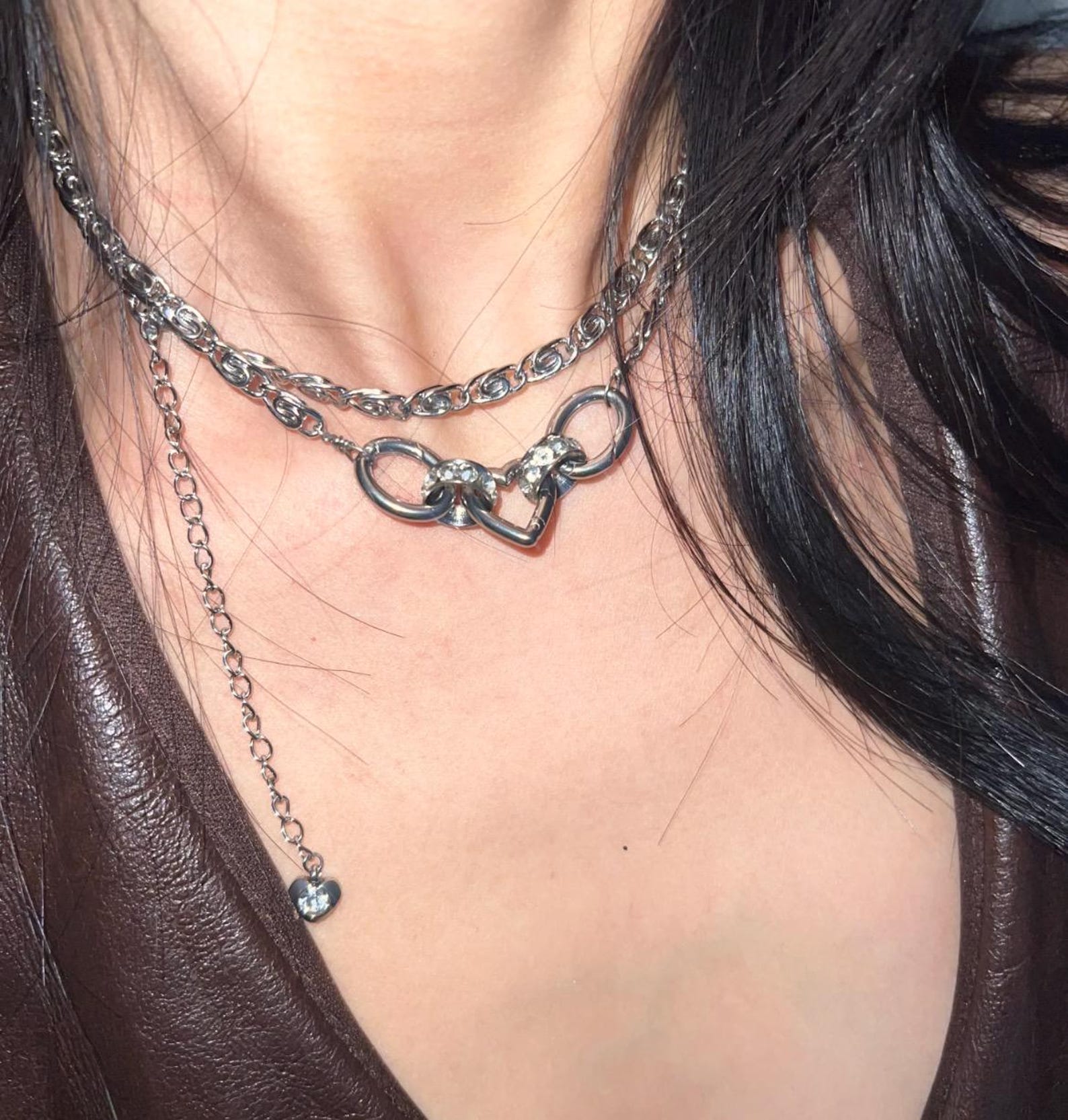 Punk Silver Heart Waist Chain,gothic Silver Belly Chain,90s Body ...