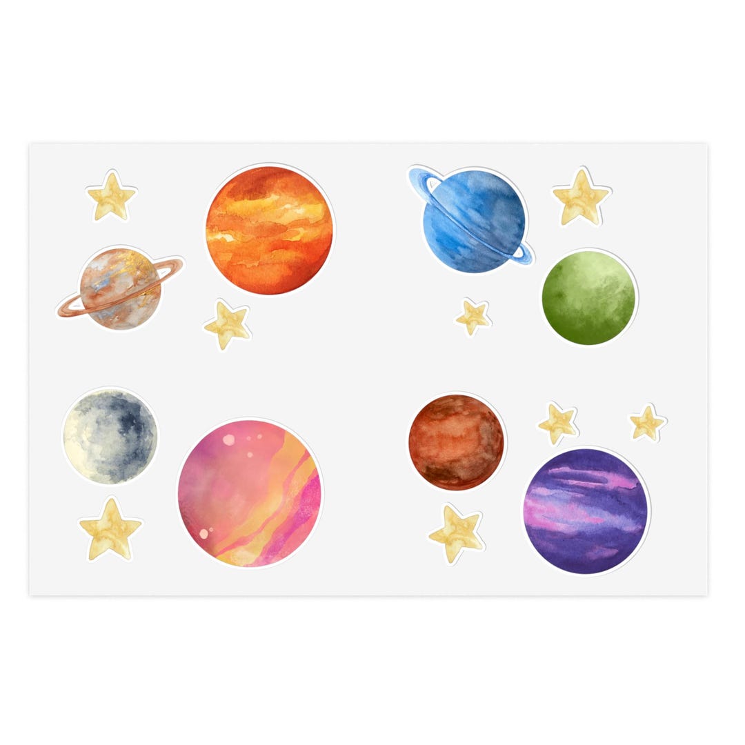 Celestial Sticker Sheets | Space-themed Decor, Journal Accents ...