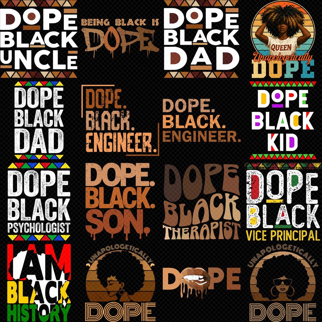 Dope Black PNG Bundle, Dope Black Dad Uncle Kid Engineer Son Shirt ...