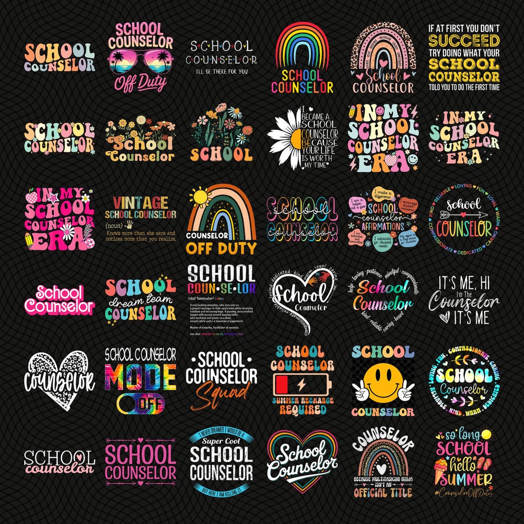 School Counselor Png File Bundle, Counselor Png Back to School ...