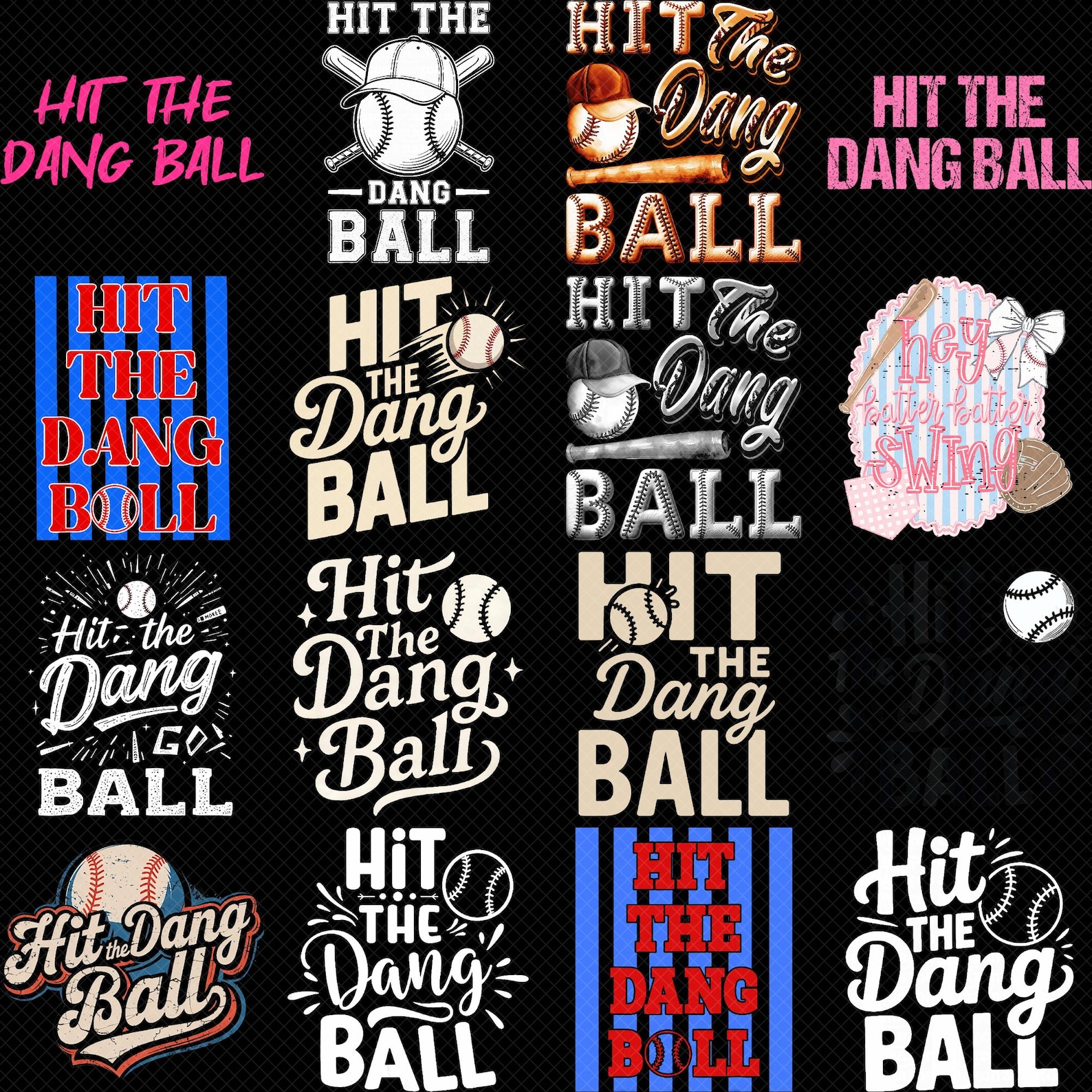 Baseball PNG, Hit the Dang Ball PNG, Home Run Png, Swing Batter Batter ...
