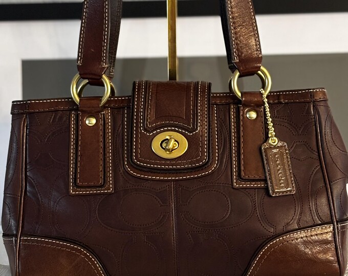 Coach Hampton Monogram Satchel - Etsy