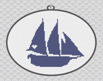 Cross Stitch Boat | Etsy