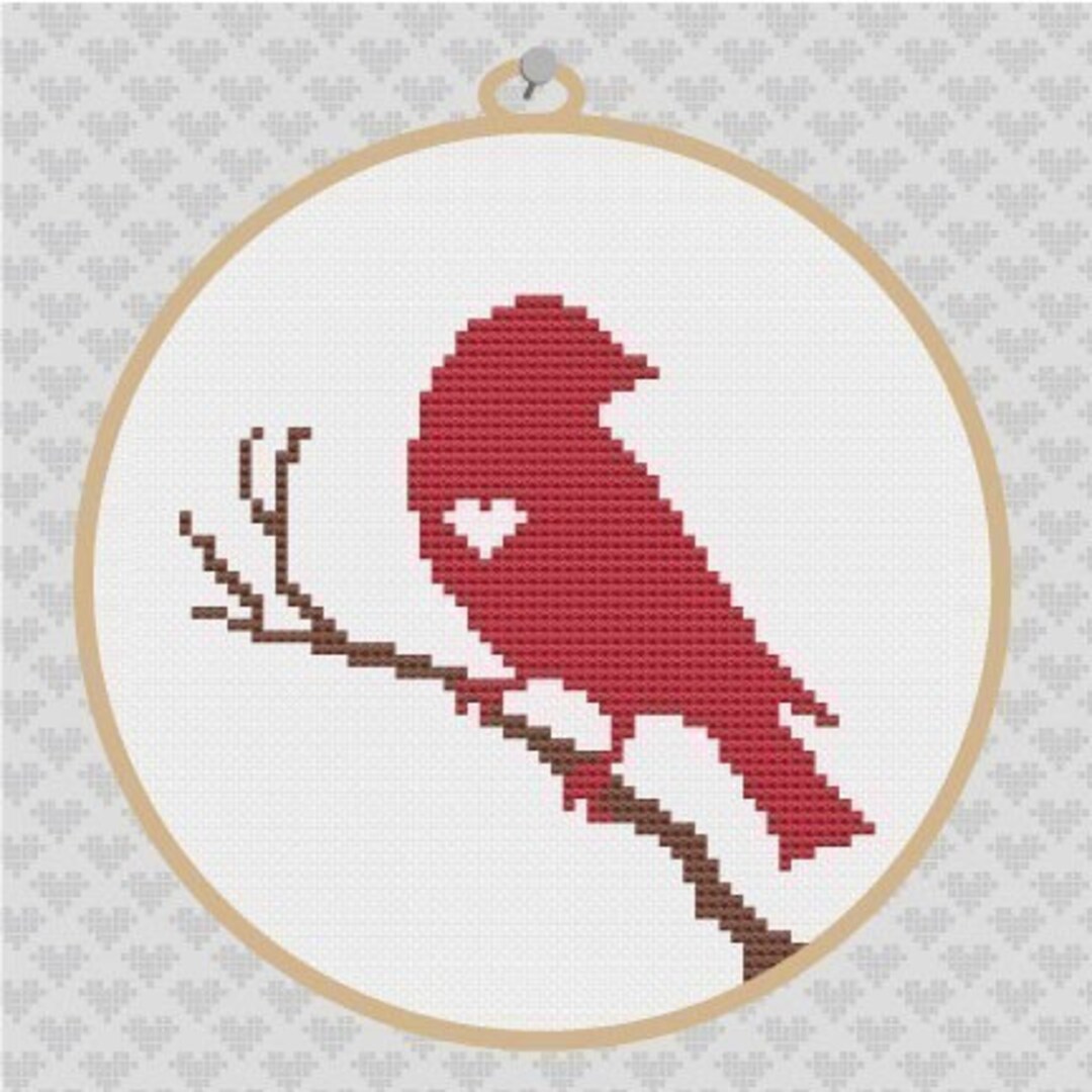 Bird on Branch Silhouette Cross Stitch PDF Pattern - Etsy