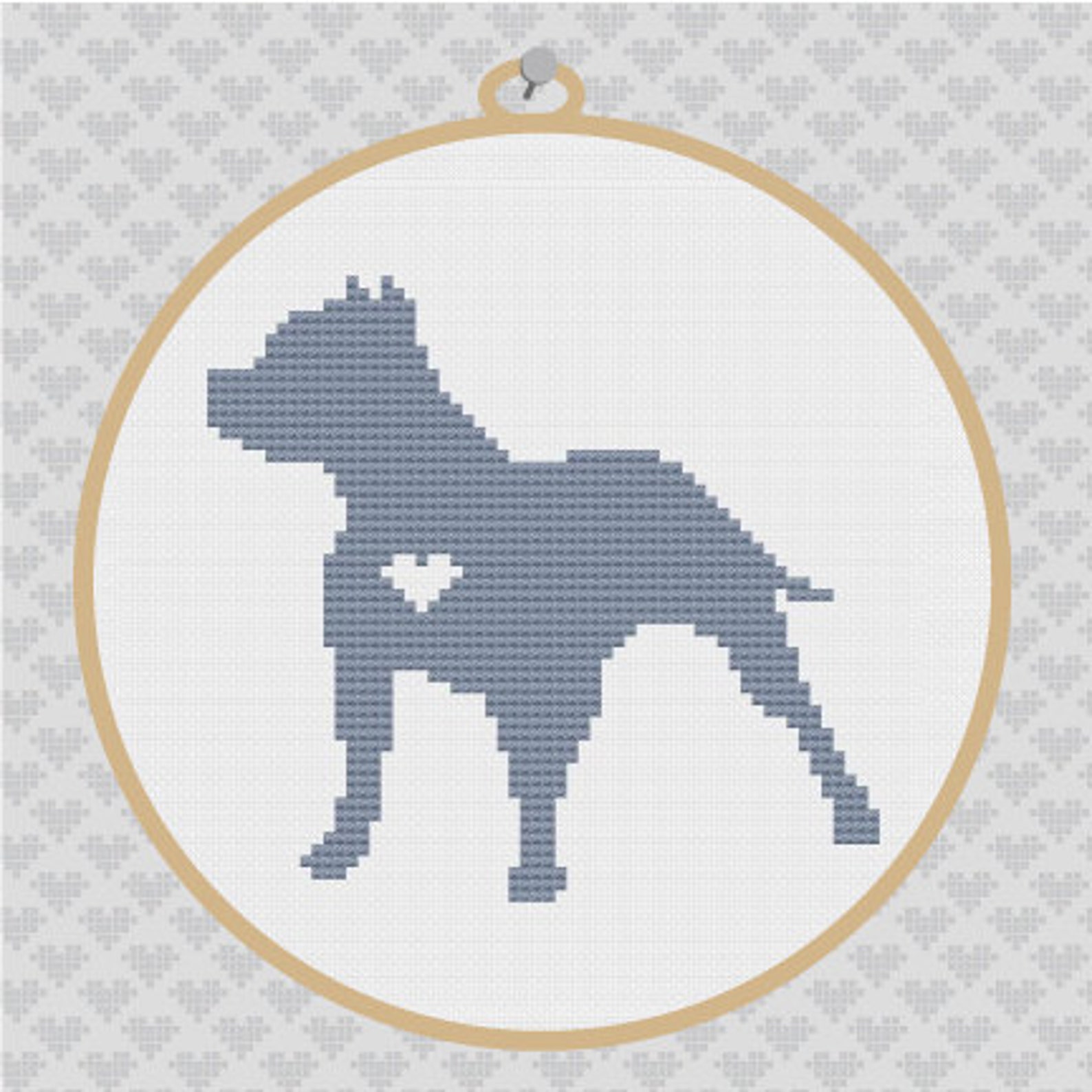 Pit Bull Silhouette Cross Stitch Pattern - Etsy