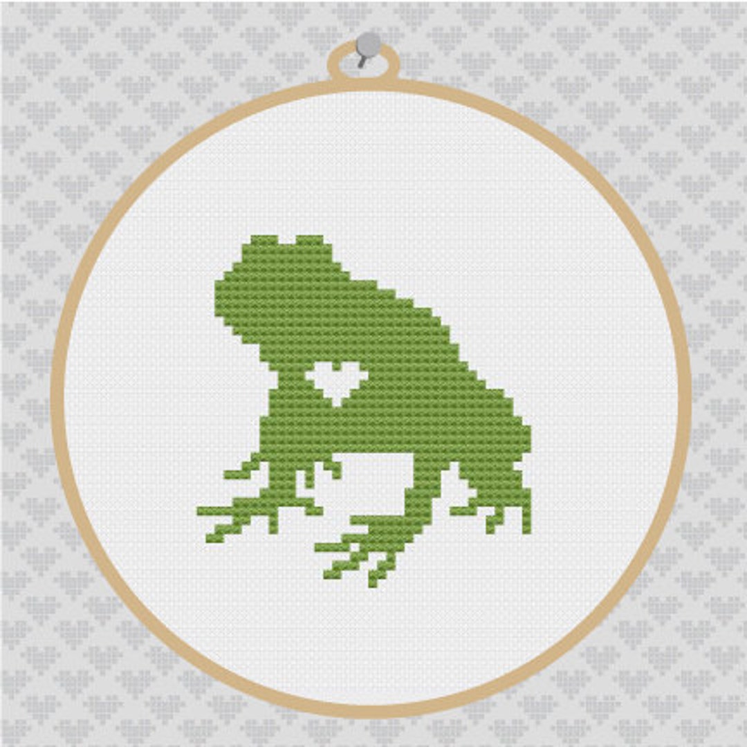 Frog Silhouette Cross Stitch PDF Pattern - Etsy