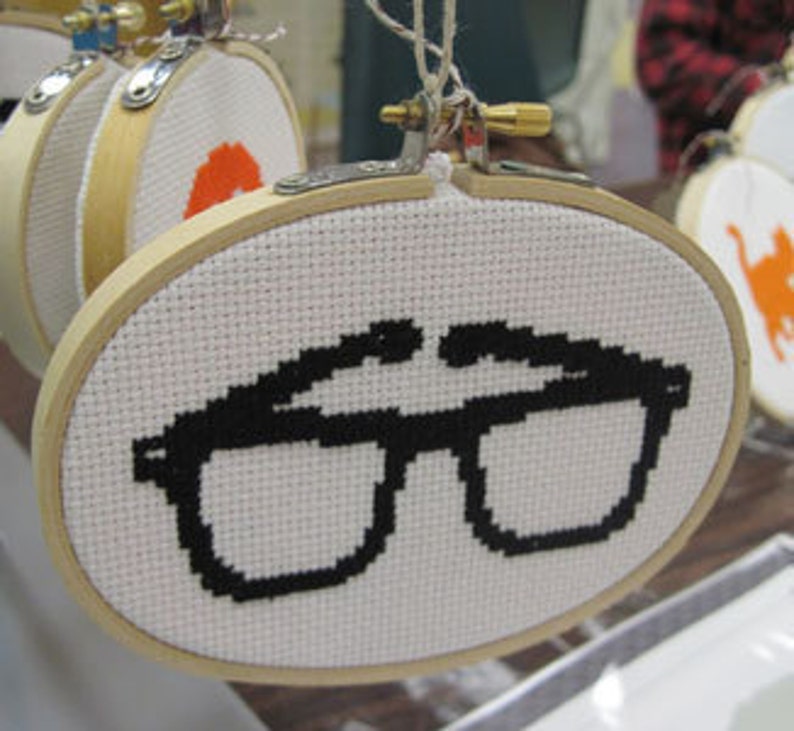 Nerd Glasses Silhouette Cross Stitch PDF Pattern | Etsy