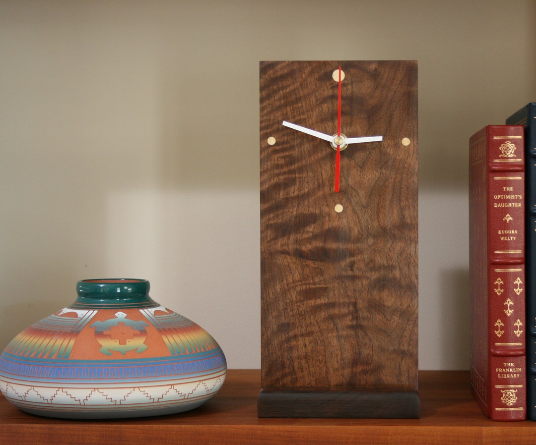 Clock - Curly Black Walnut - Etsy