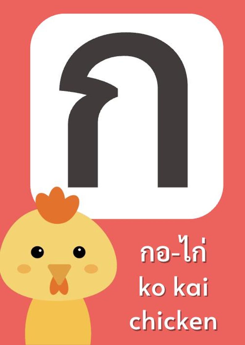 Learn Thai the Fun Way – 44 Thai Alphabet Flashcards With English ...