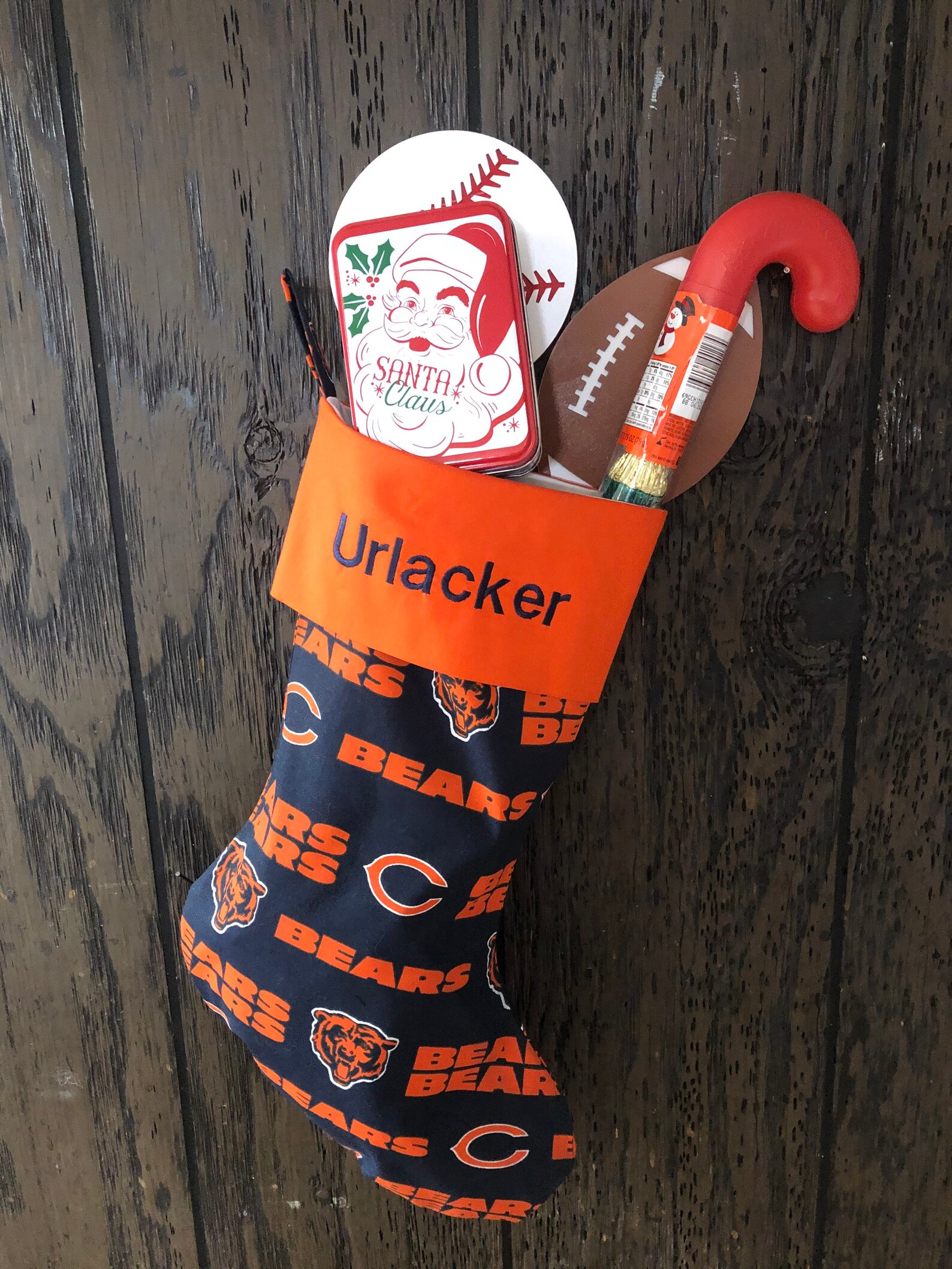 Chicago Bears Football Christmas Stocking - Etsy