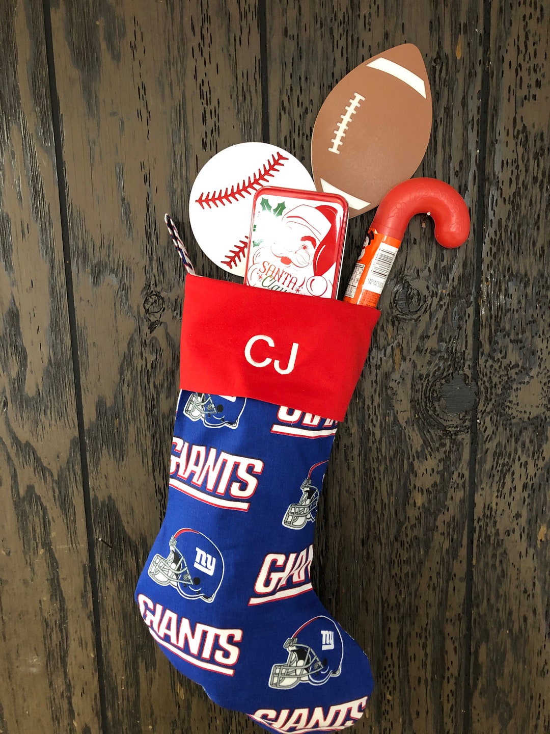 New York Giants Christmas Stocking - Etsy