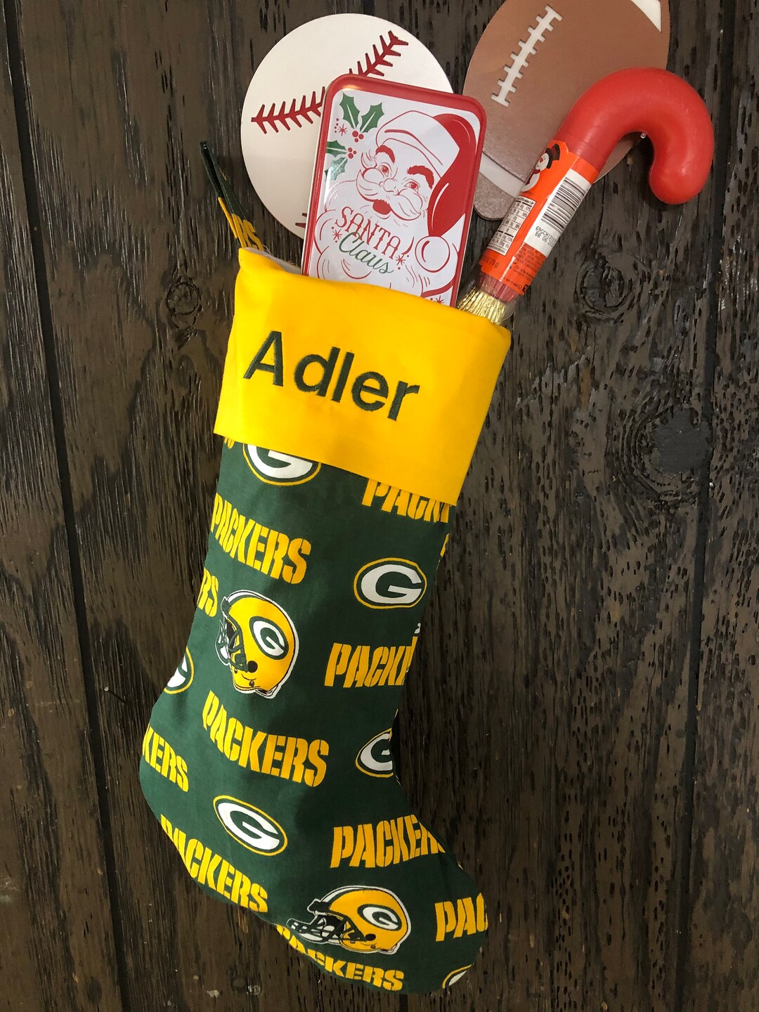 Green Bay Packers Christmas Stocking - Etsy