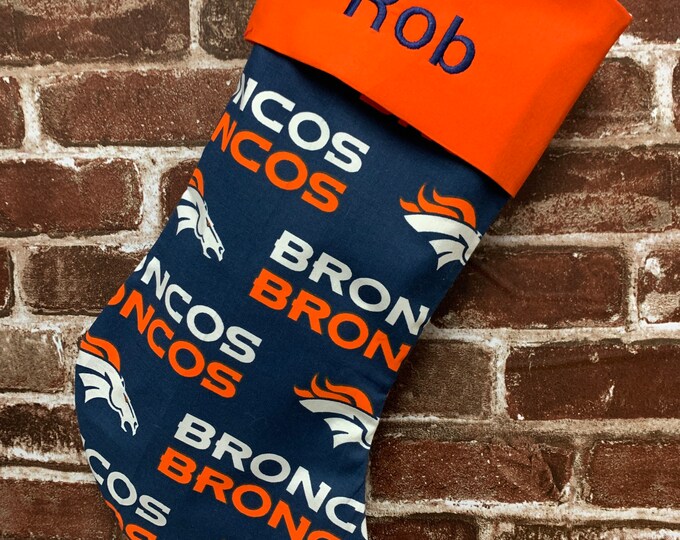 Denver Broncos Christmas Stocking, Broncos Christmas Stocking, Mens ...
