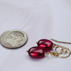 14k Solid Gold French Ear Wires Fabulous Ruby Genuine Stones Handmade ...