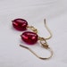 14k Solid Gold French Ear Wires Fabulous Ruby Genuine Stones Handmade ...