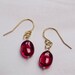 14k Solid Gold French Ear Wires Fabulous Ruby Genuine Stones Handmade ...