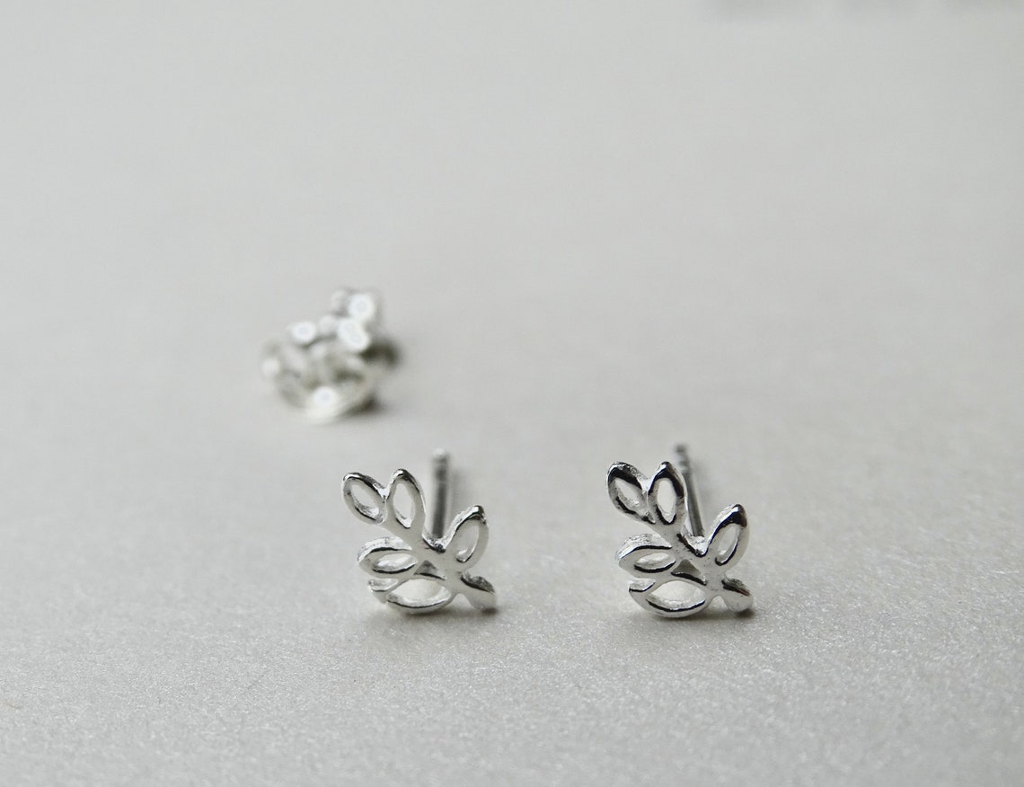 Gold Leaf Studs Minimalist Studs Everyday Tiny Branch Studs - Etsy