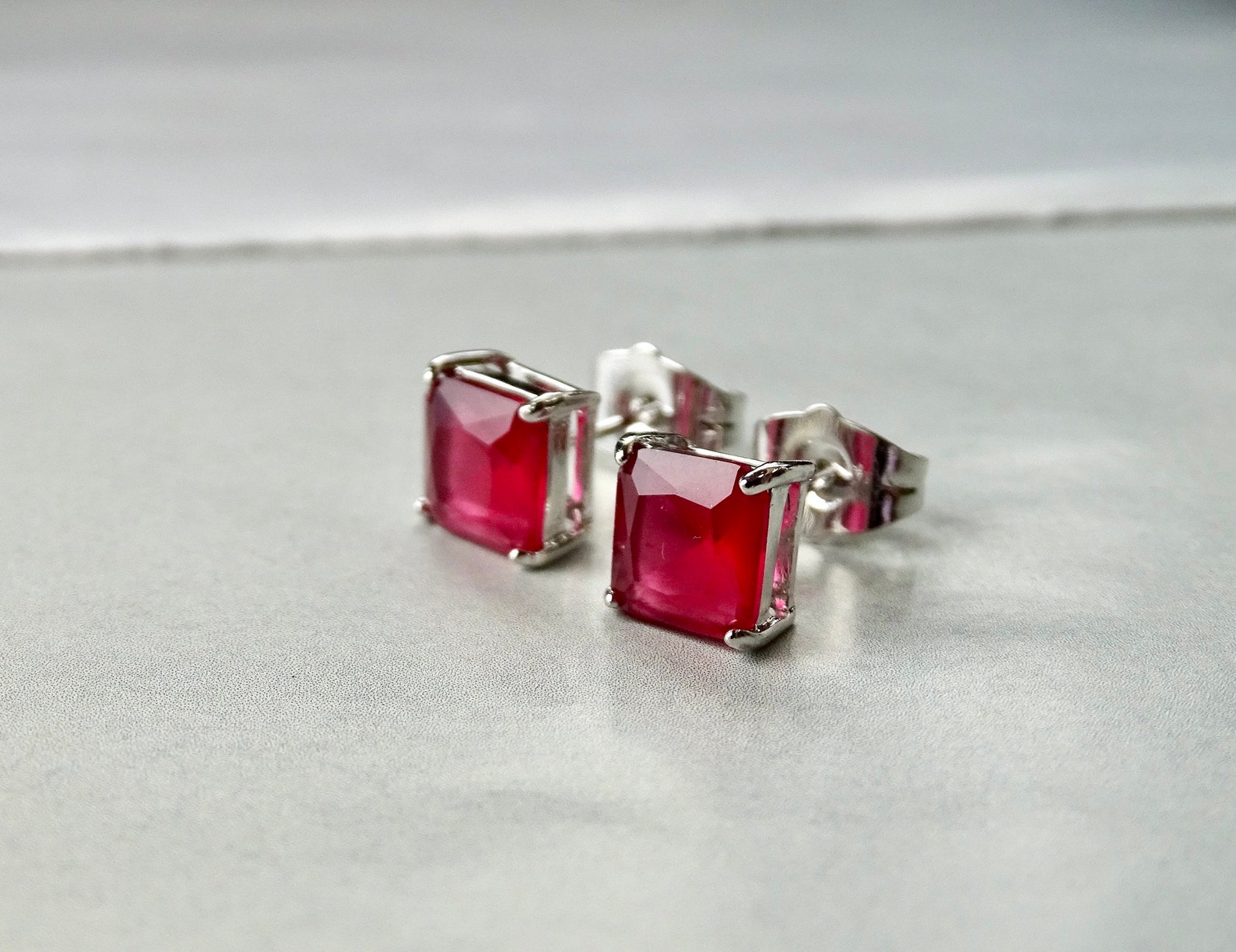 Fabulous Ruby Studs Gemstone Studs Women's Earrings 18k - Etsy