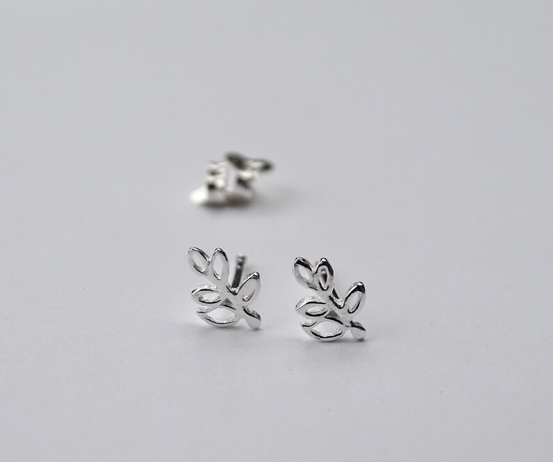 Gold Leaf Studs Minimalist Studs Everyday Tiny Branch Studs - Etsy