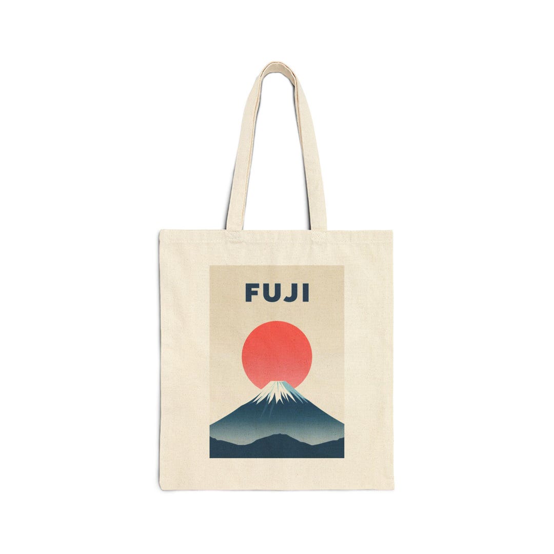 Fuji Tote Bag, Japan Gift, Modern Mountain Bag, Mountain Picture ...
