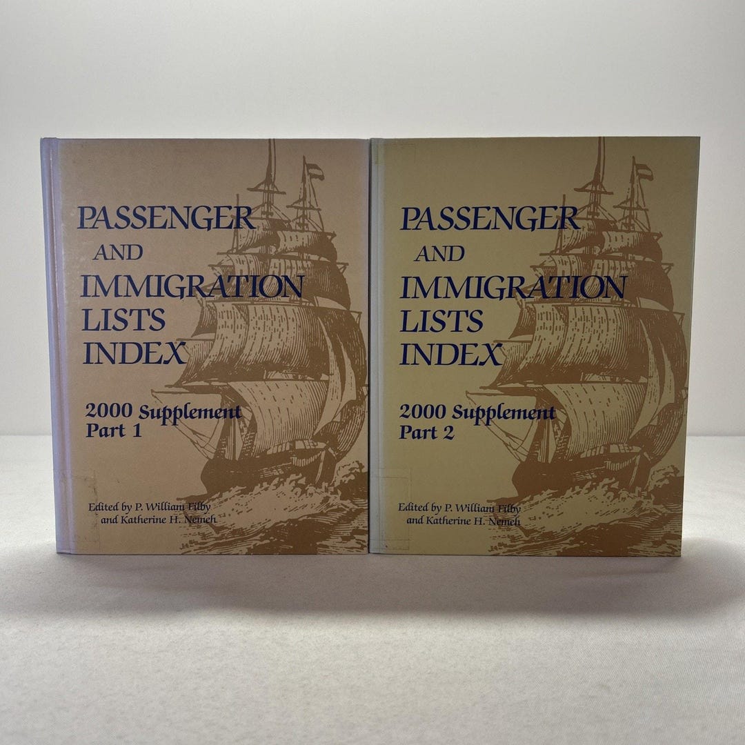 Passenger and Immigration Lists Index 2000 Supplement Parts 1 2 HC - Etsy