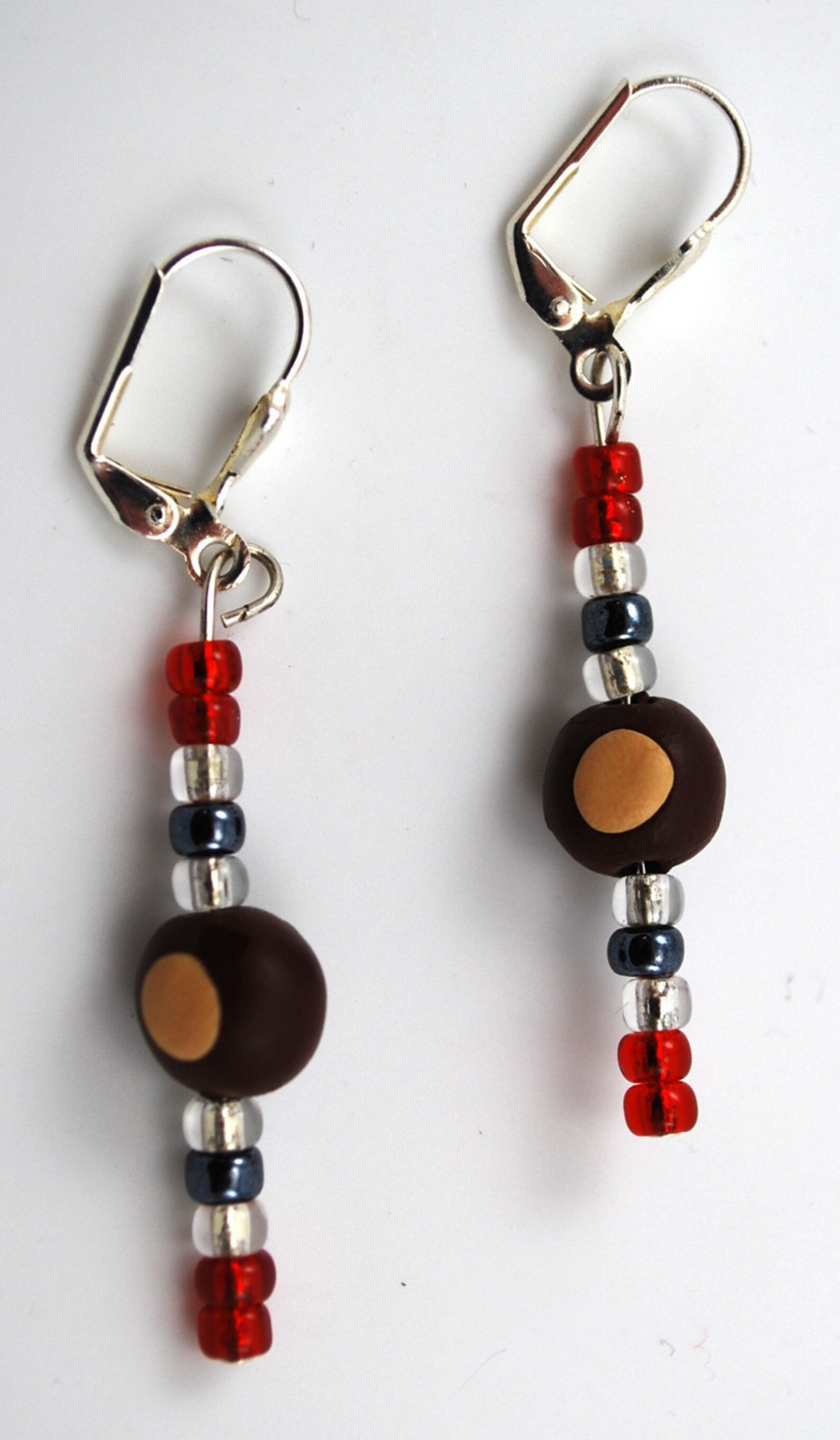 Ohio State Buckeye Glass Bead Earrings - Etsy