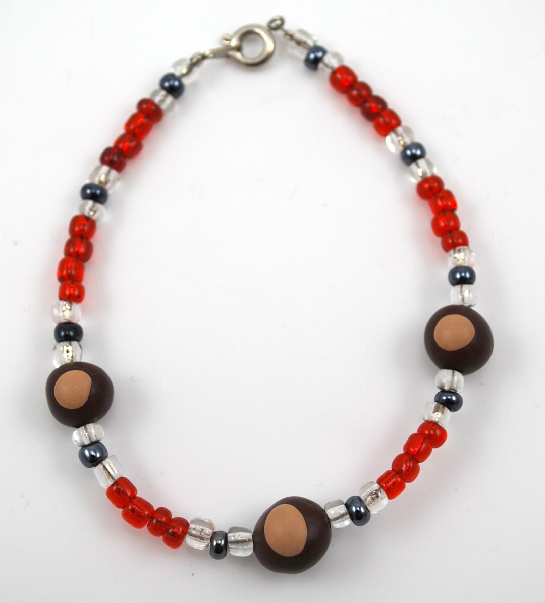 Ohio State Buckeye Glass Bead Bracelet - Etsy