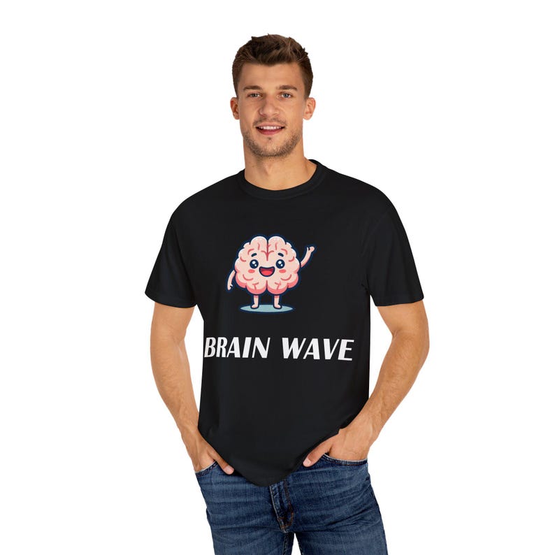 Cute Brain Wave T-shirt, Funny Graphic Neuroscience Tee, Unisex Gift ...